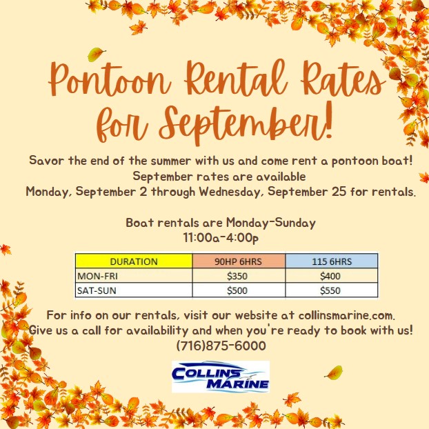 Rent A Pontoon Boat | Tonawanda, NY | Pontoon Boat Rentals